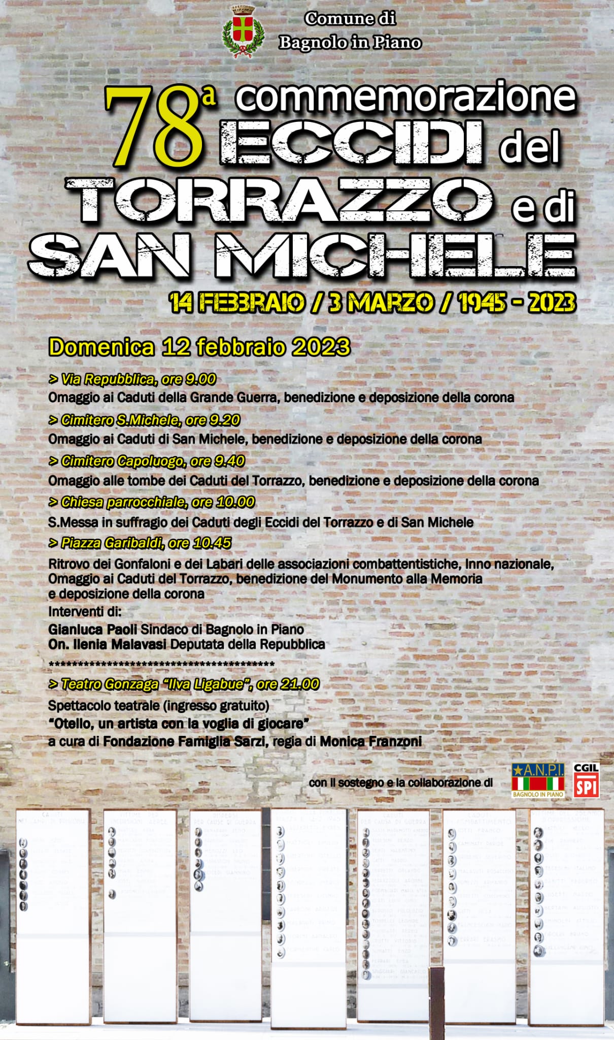 12 Febbraio 2023 – 78° Anniversario degli eccidi del Torrazzo di ...